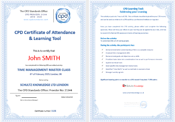 Time & Self Management - Schultz Knowledge